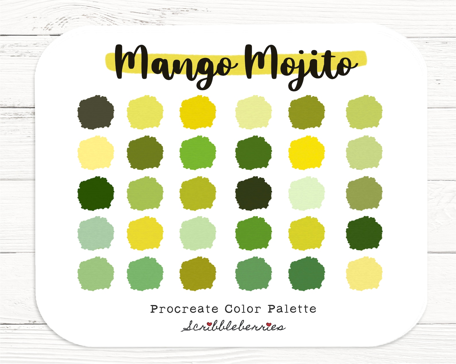 Mango Mojito Procreate Color Palette Colorful Palette Color - Etsy