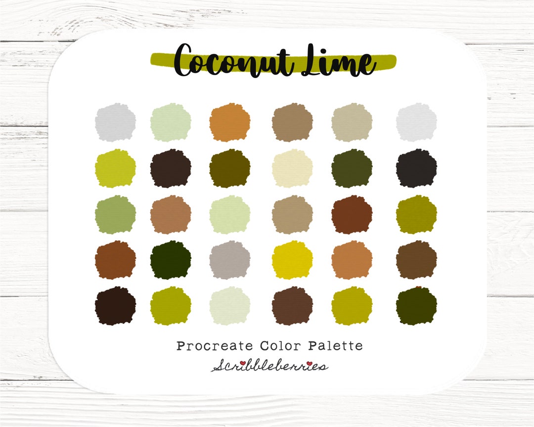Coconut Lime Procreate Color Palette: 30 Earthy Tones (.swatch File) - Etsy