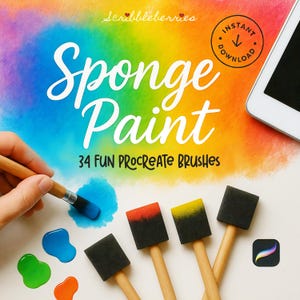 Sponge Paint Procreate Brushes, Procreate Paint Brushes, Procreate Fineliner Brushes, Texture ...