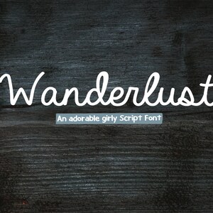 Wanderlust Script Font, Cute Font, Handwritten Font, Commercial Use Font, Procreate Font, Font ...