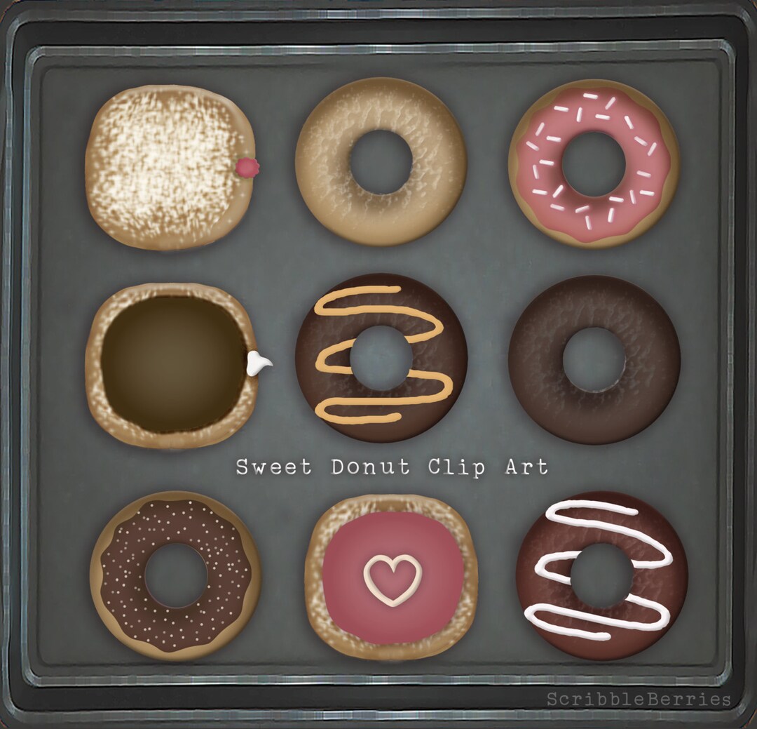 Cute Donut Clip Art, Pastry Clip Art, Donut Clip Art, Donut Clipart ...
