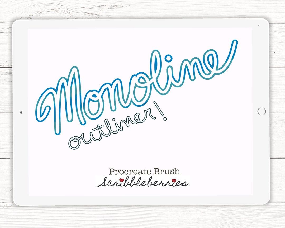 Monoline Outline Brush, Procreate Outline Brush, Monoline Procreate ...