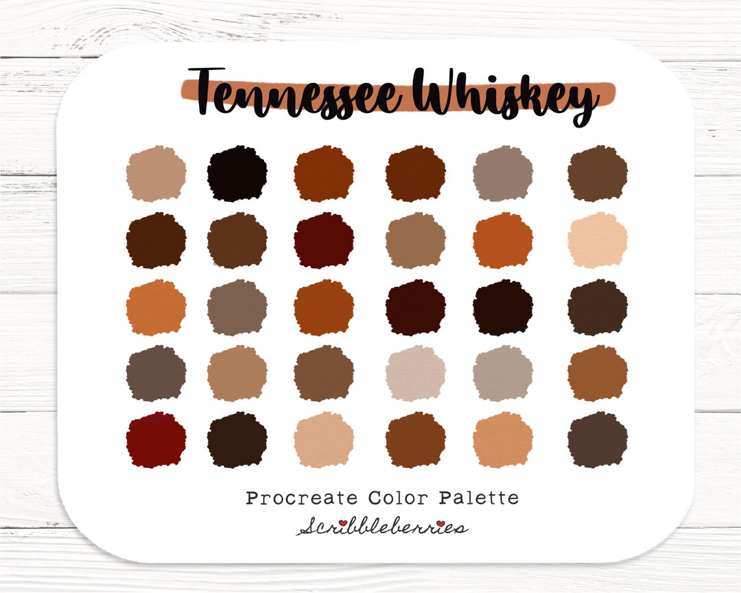 Tennessee Whiskey, Procreate Color Palette, Color Swatches, Color ...