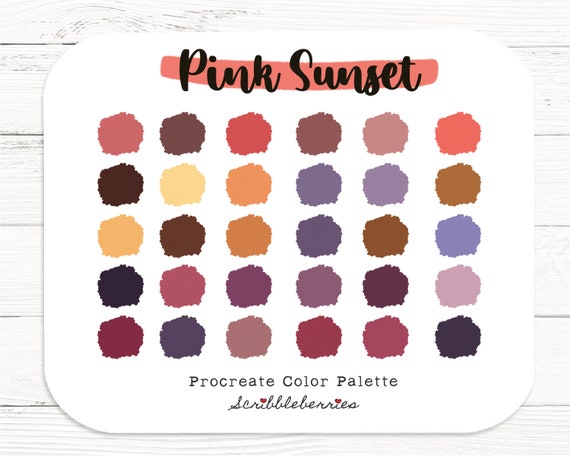 Pink Sunset Procreate Palette Colorful Palette Color | Etsy