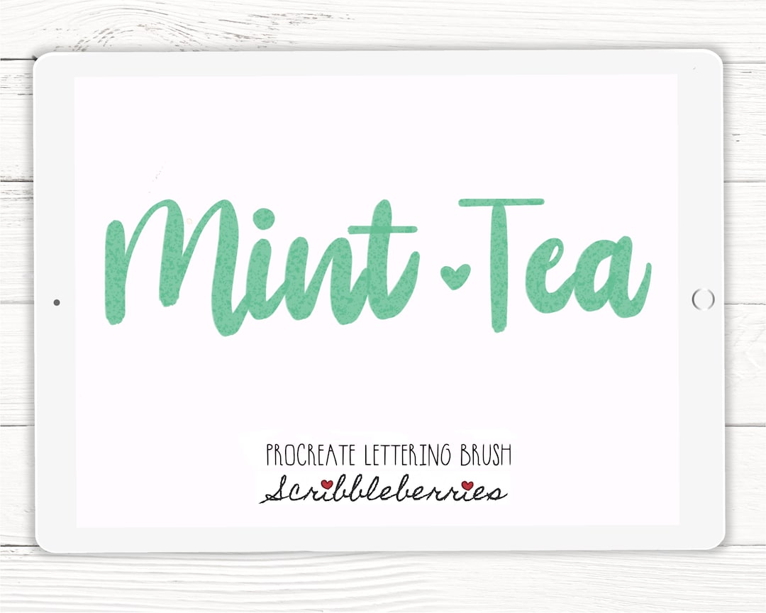 Mint Tea Lettering Brush: Procreate Brush (digital Download) - Etsy