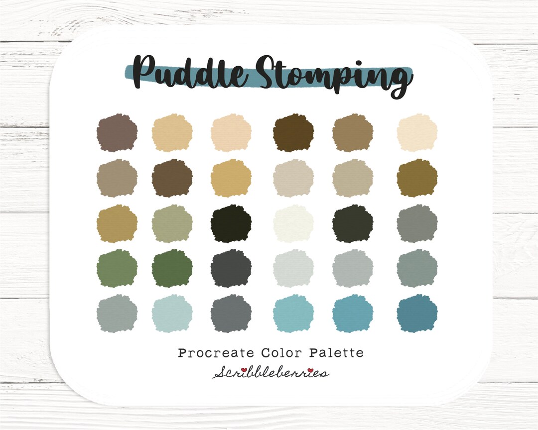 Puddle Stomping Color Palette, Procreate Color Palette, Color Palette ...