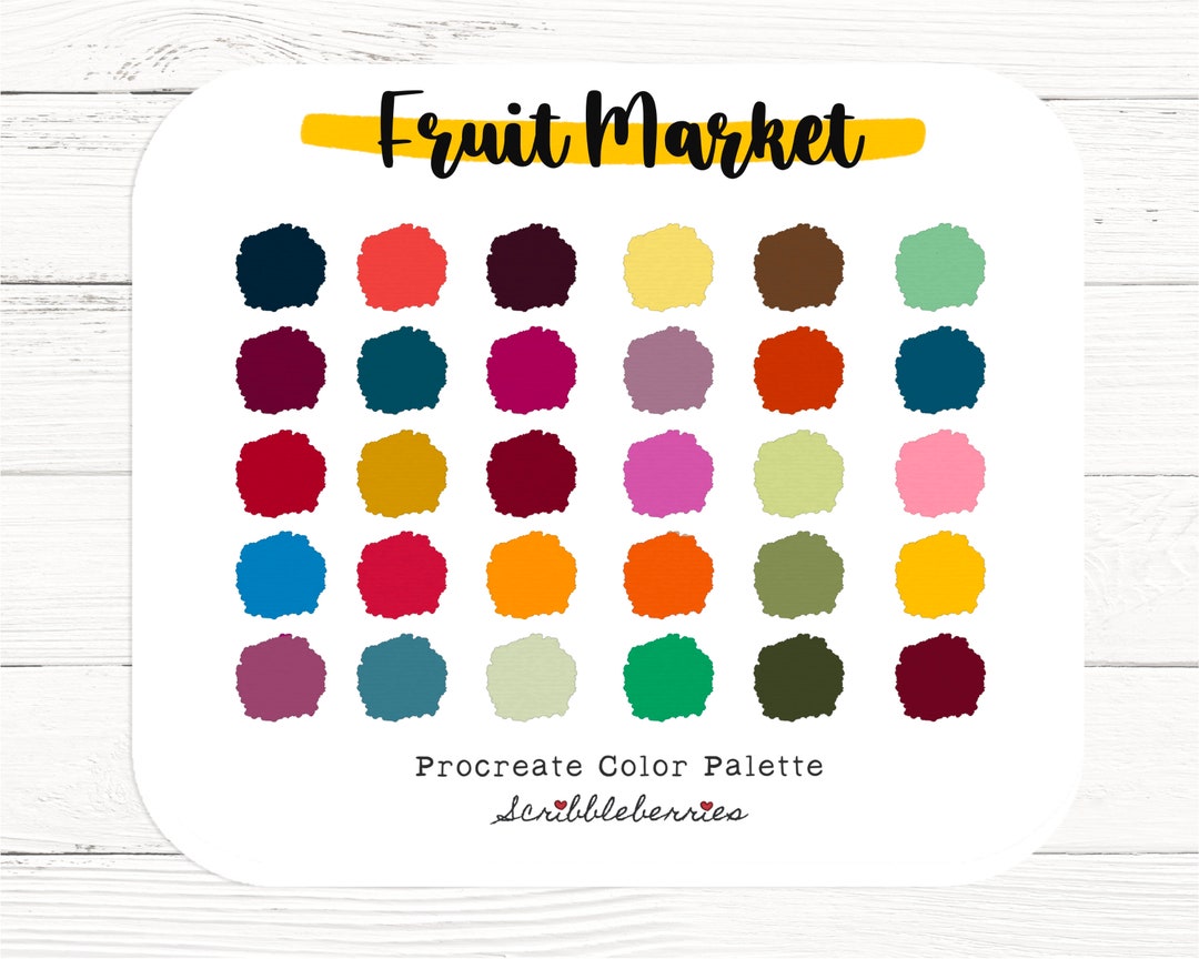 Fruit Market Color Palette, Procreate Color Palette, Color Swatches ...