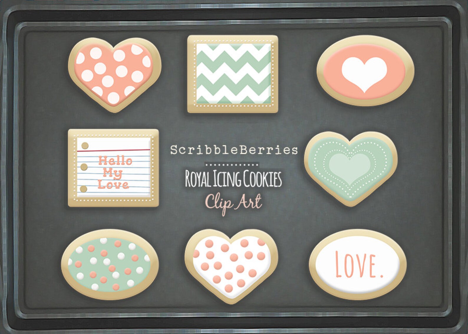 Royal Icing Cookie Clip Art Cookie Clip Art Printables Cute | Etsy