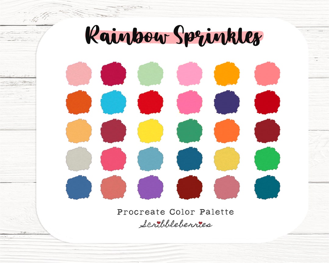 Rainbow Sprinkles Color Palette, Procreate Color Palette, Color ...