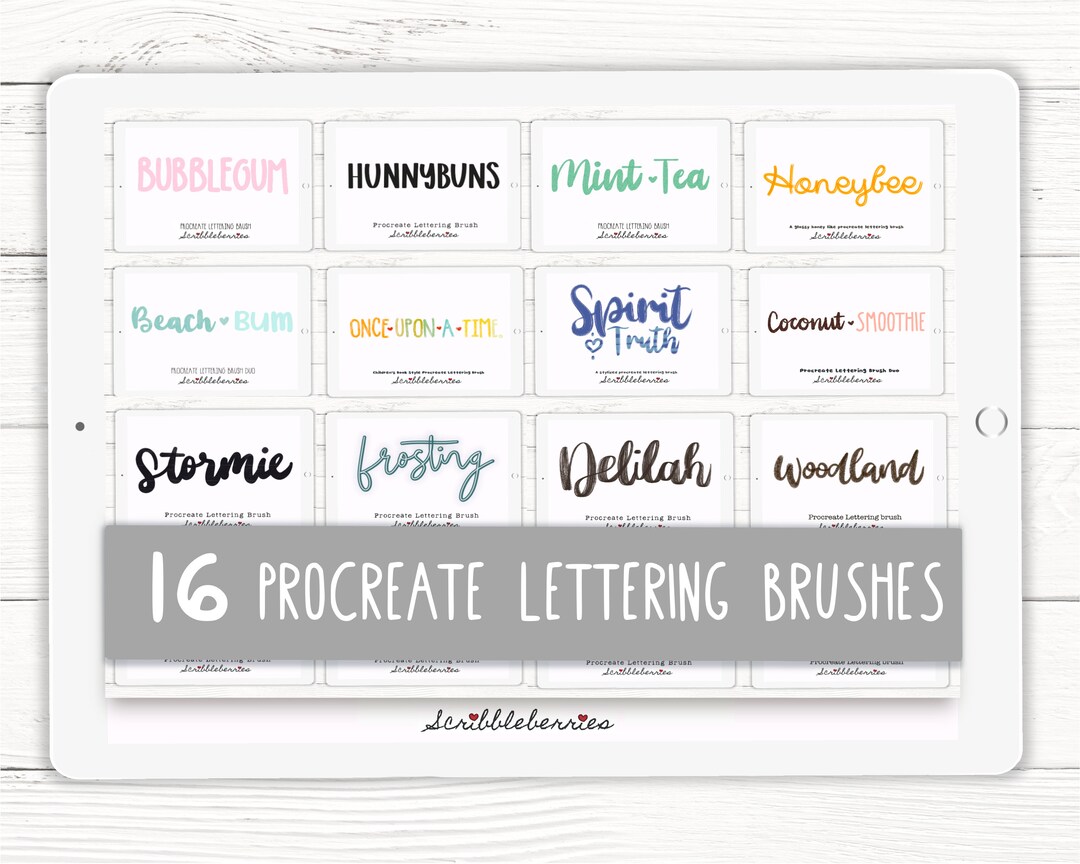 Procreate Lettering Brushes Bundle, Lettering Duo, Procreate Color ...