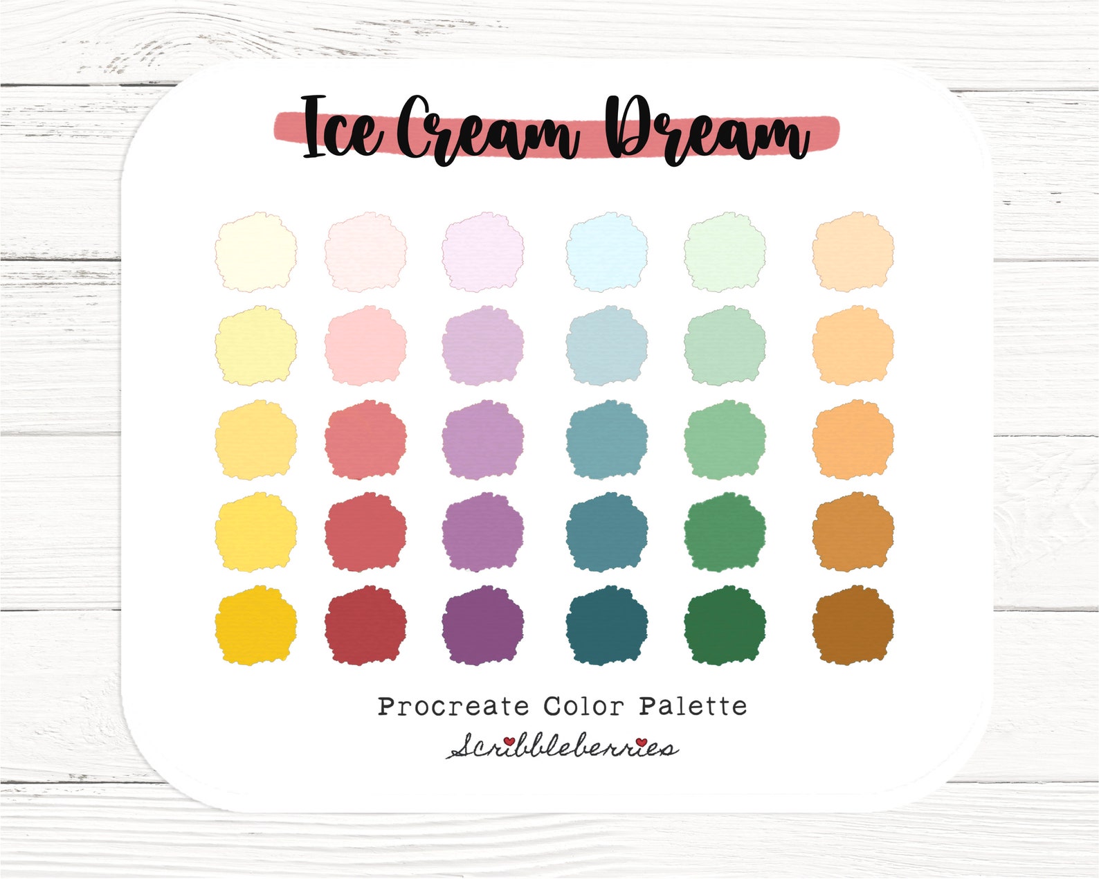 Ice Cream Dream, Procreate Color Palette, Color Swatches, Color Palette ...