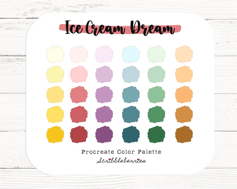 Ice Cream Dream, Procreate Color Palette, Color Swatches, Color Palette ...