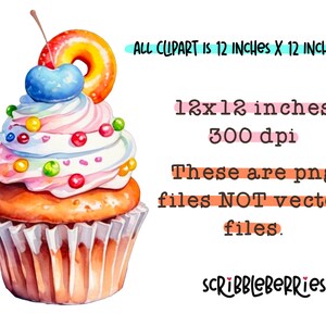 Cupcake Clip Art, Png Clip Art, Cupcake Clipart, Commercial Use Clipart ...