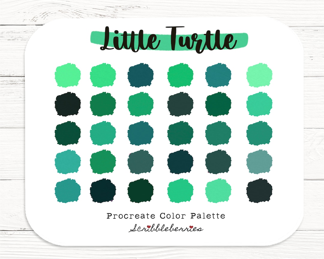 Little Turtle Procreate Palette, Colorful Palette, Color Palette, iPad Pro, Procreate Brushes ...