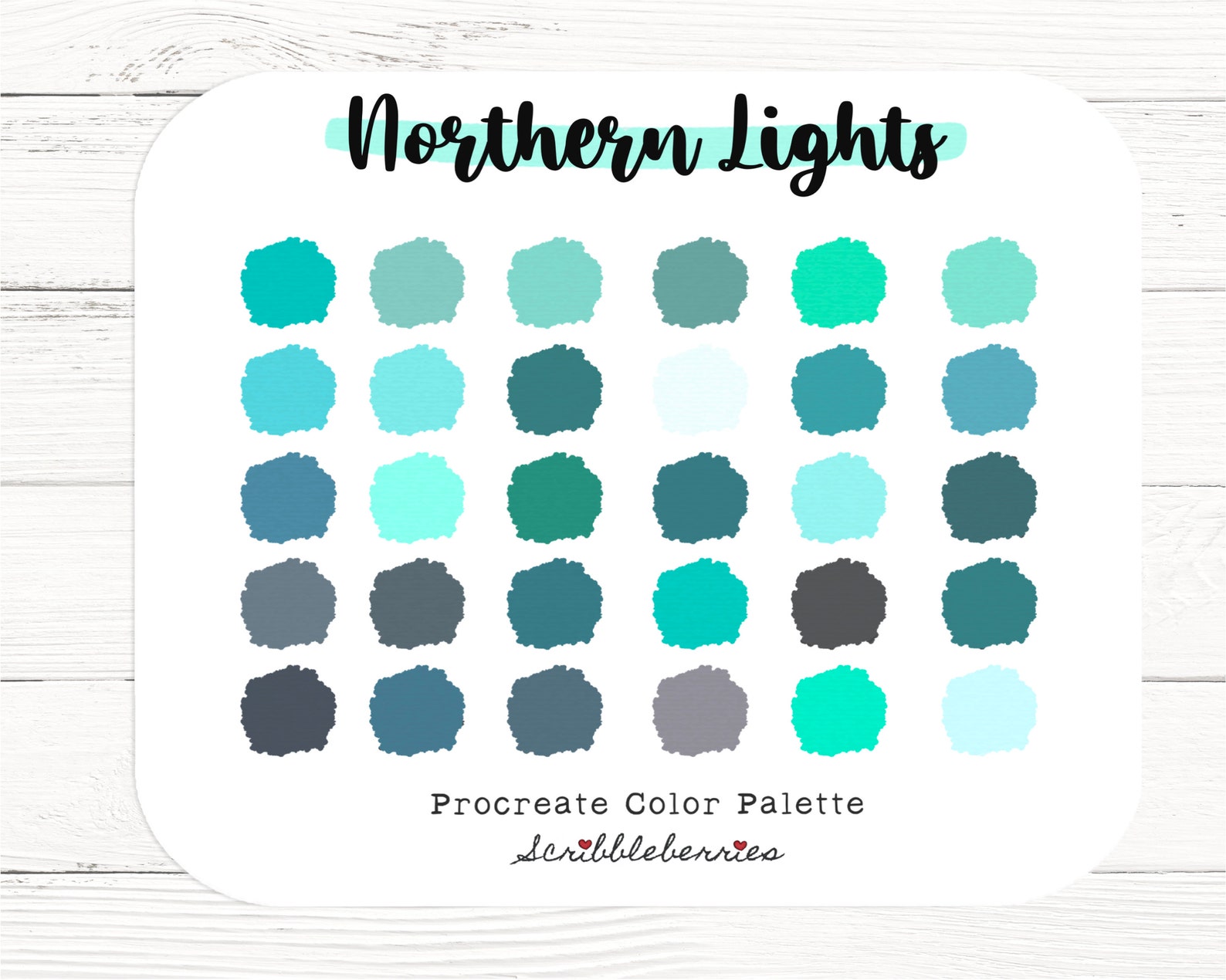 Northern Lights Procreate Color Palette Color Swatches - Etsy