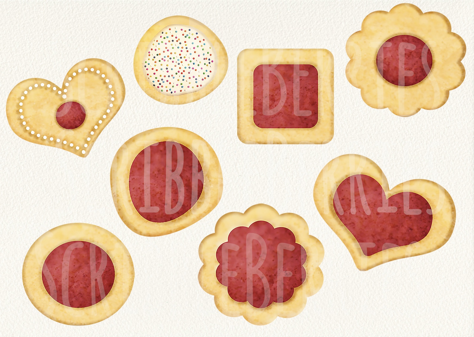 Cute Cookie Clip Art Thumb Print Jam Cookies Cookie Clip | Etsy