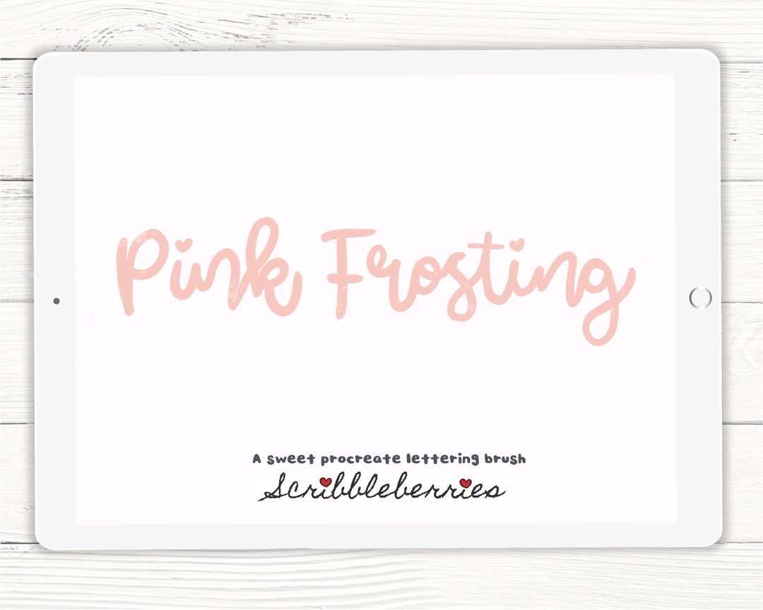 Pink Frosting Lettering Procreate Brushes, Lettering Duo, Procreate ...