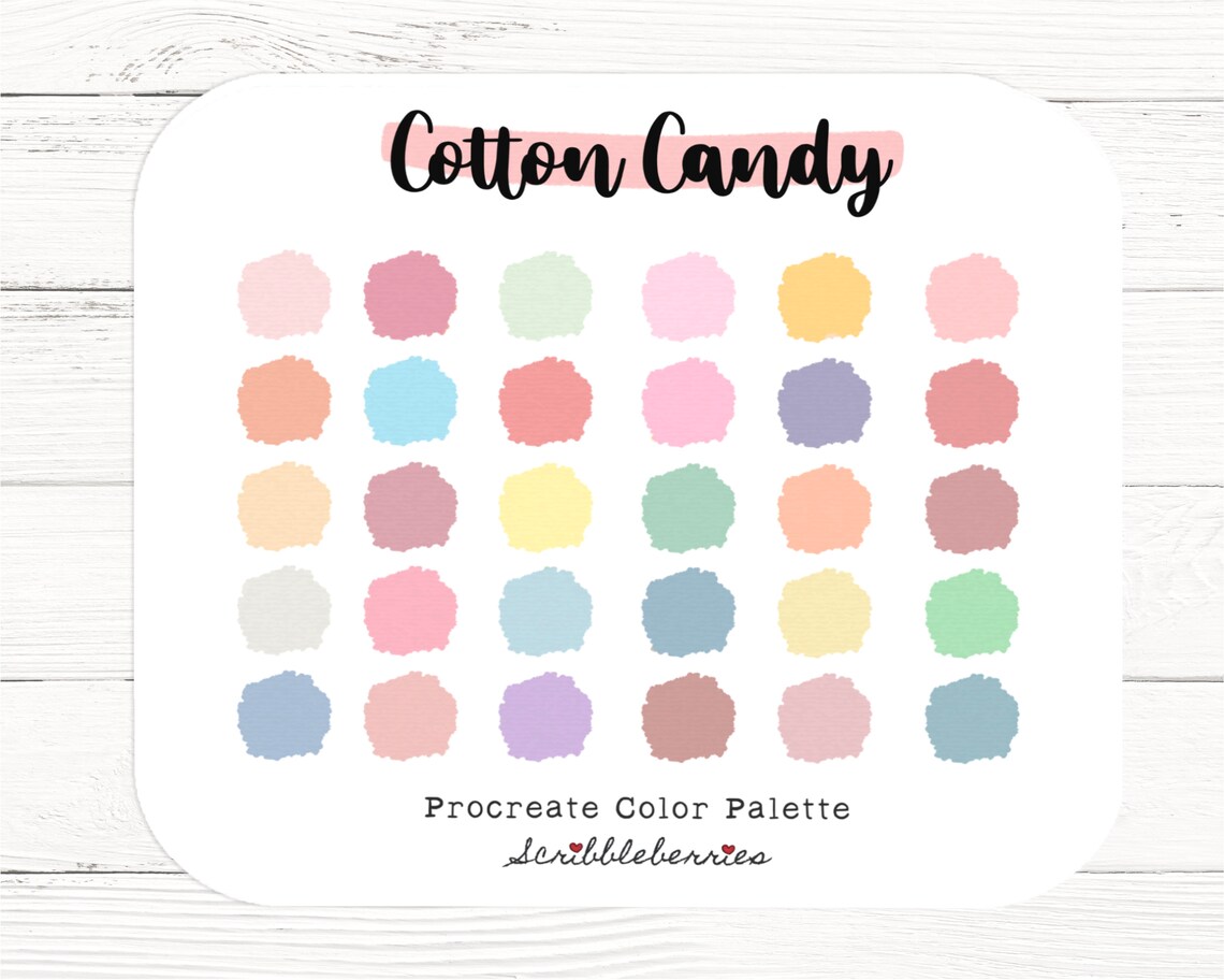 Cotton Candy Procreate Color Palette Color Swatches Color | Etsy