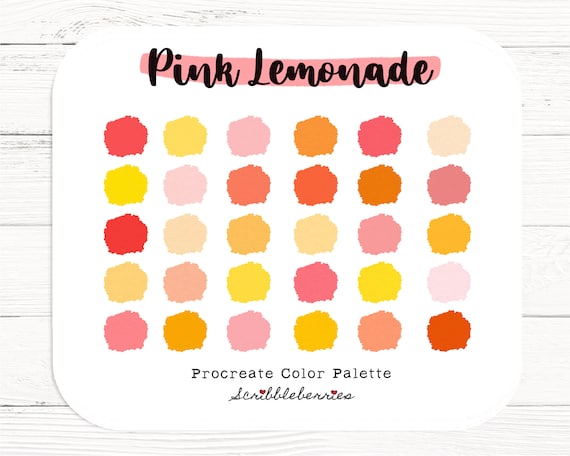 Pink Lemonade Color Palette bright palette Palette Ipad | Etsy