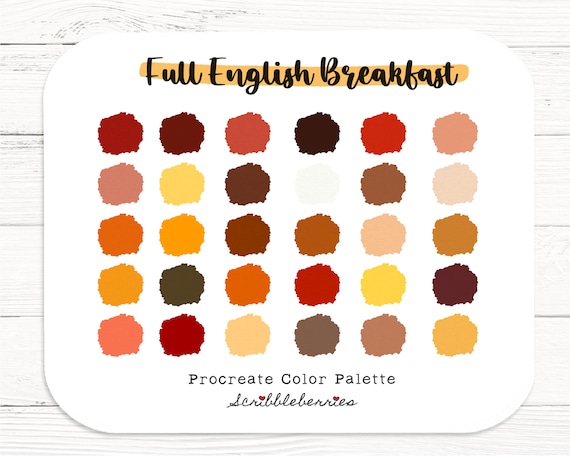 English Breakfast Procreate Palette Colorful Palette Color | Etsy