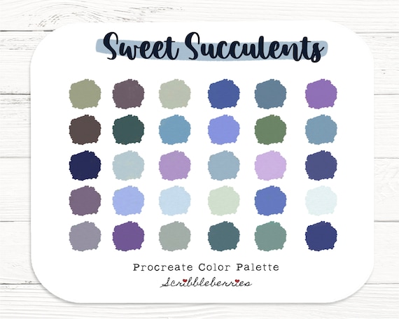 Succulent Procreate Color Palette Colorful Palette Color | Etsy