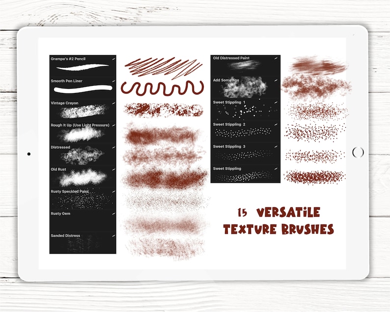 Rusty Retro Procreate Brushes: Texture & Inking (15 Brushes) - Etsy