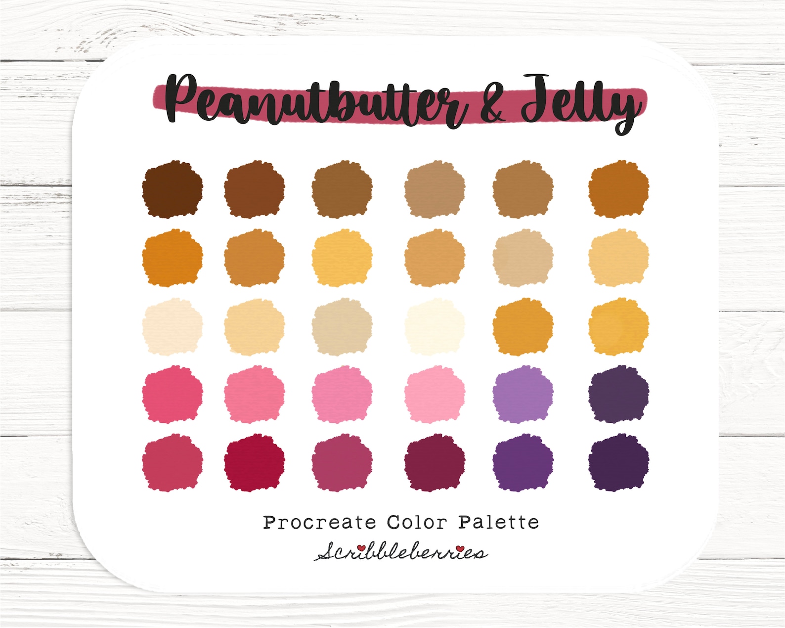 Peanutbutter & Jelly Color Palette Colorful Palette - Etsy