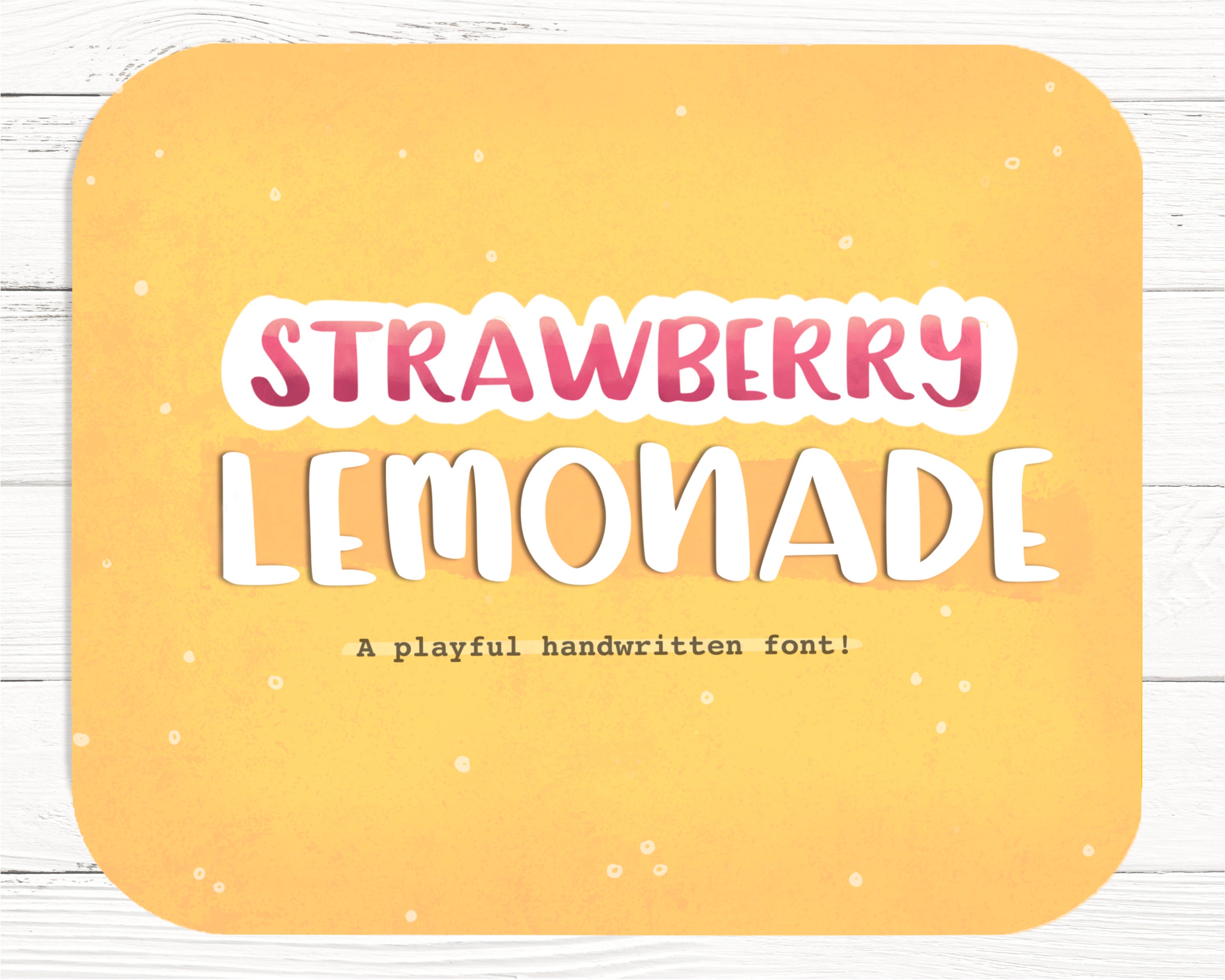 Strawberry Lemonade Handwritten Font Cute Font Handwritten | Etsy