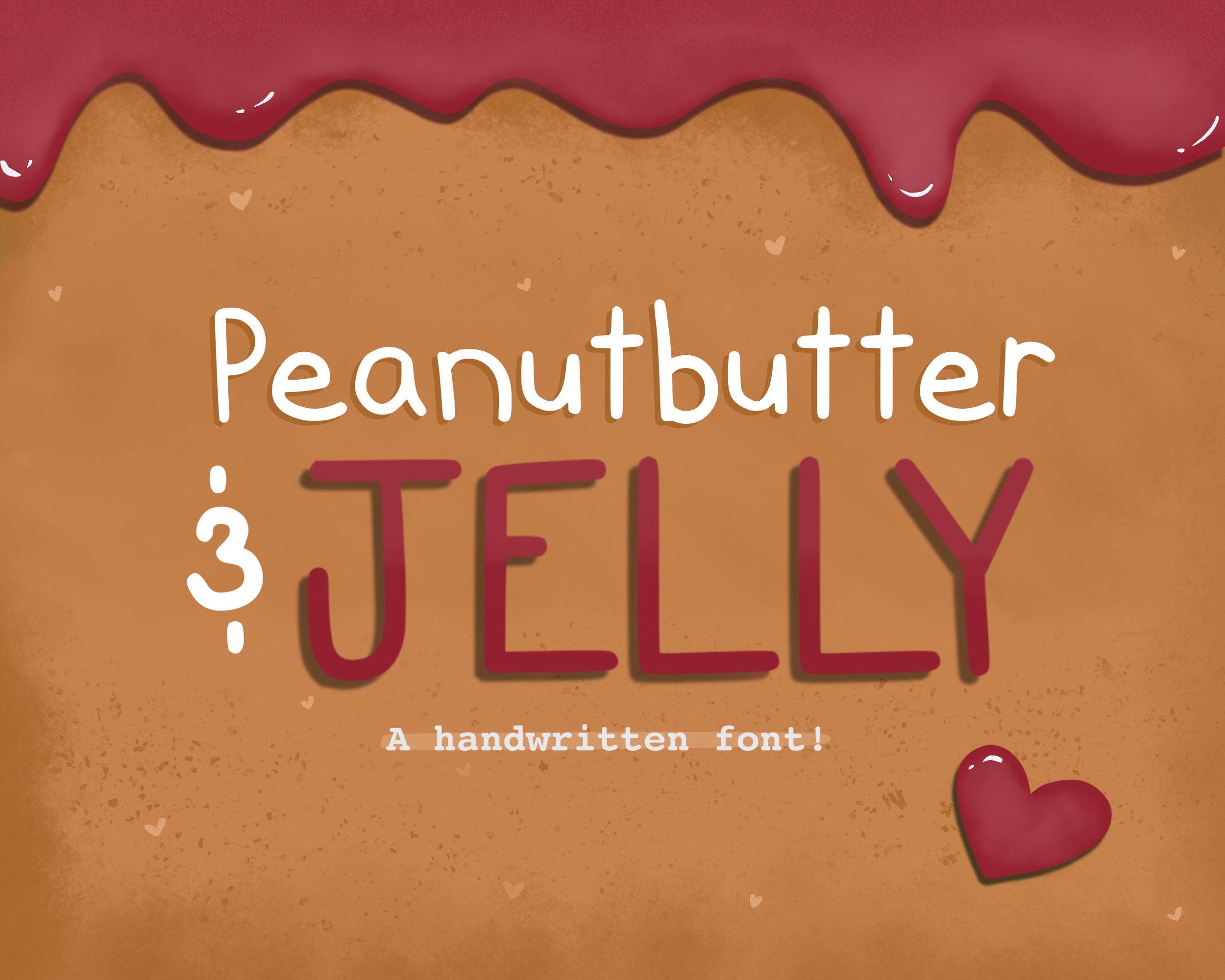 Peanutbutter & Jelly Handwritten Font, Cute Font, Handwritten Font ...