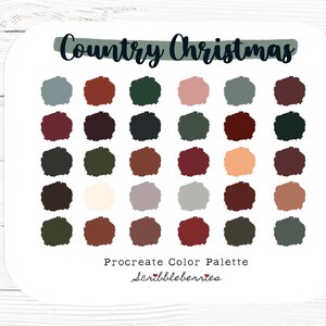Country Christmas Procreate Color Palette, Colorful Palette, Color ...