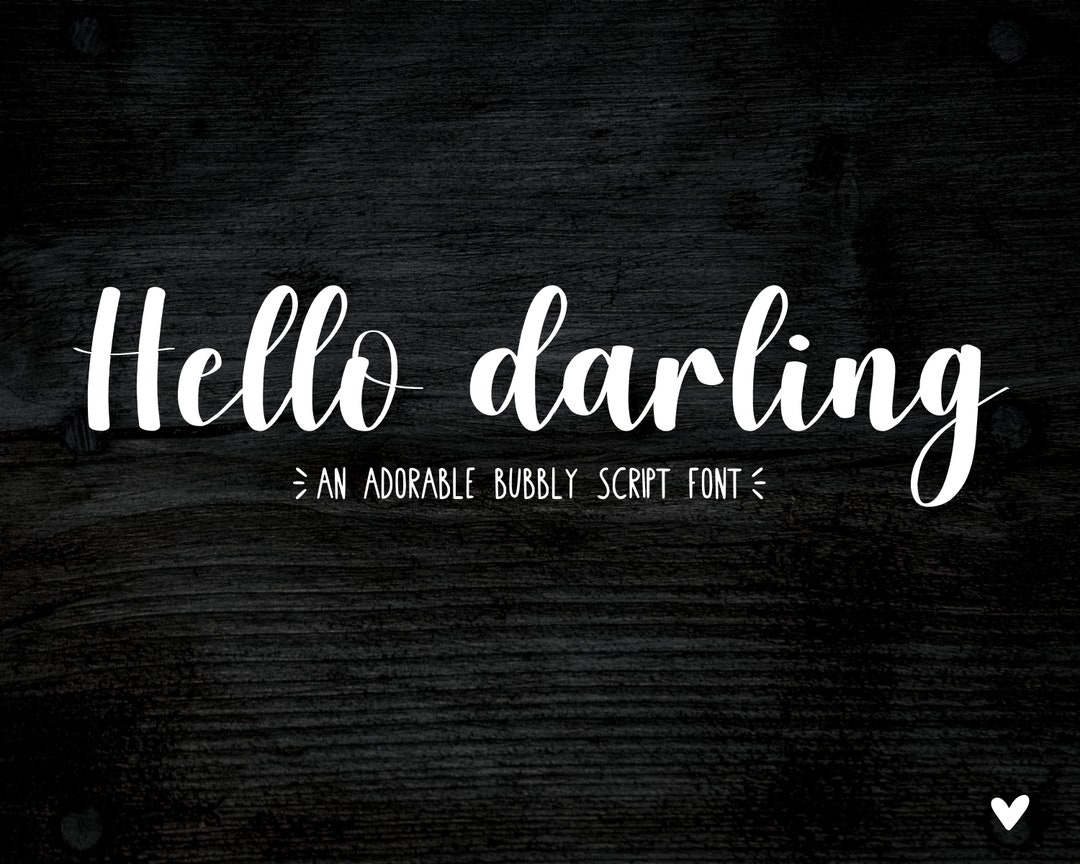 Hello Darling Script Font, Cute Font, Handwritten Font, Commercial Use ...