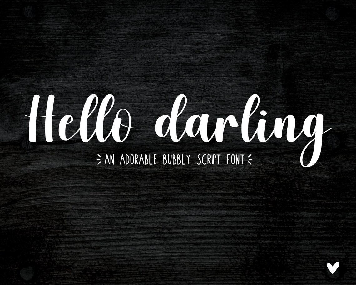 Hello Darling Script Font Cute Font Handwritten Font - Etsy