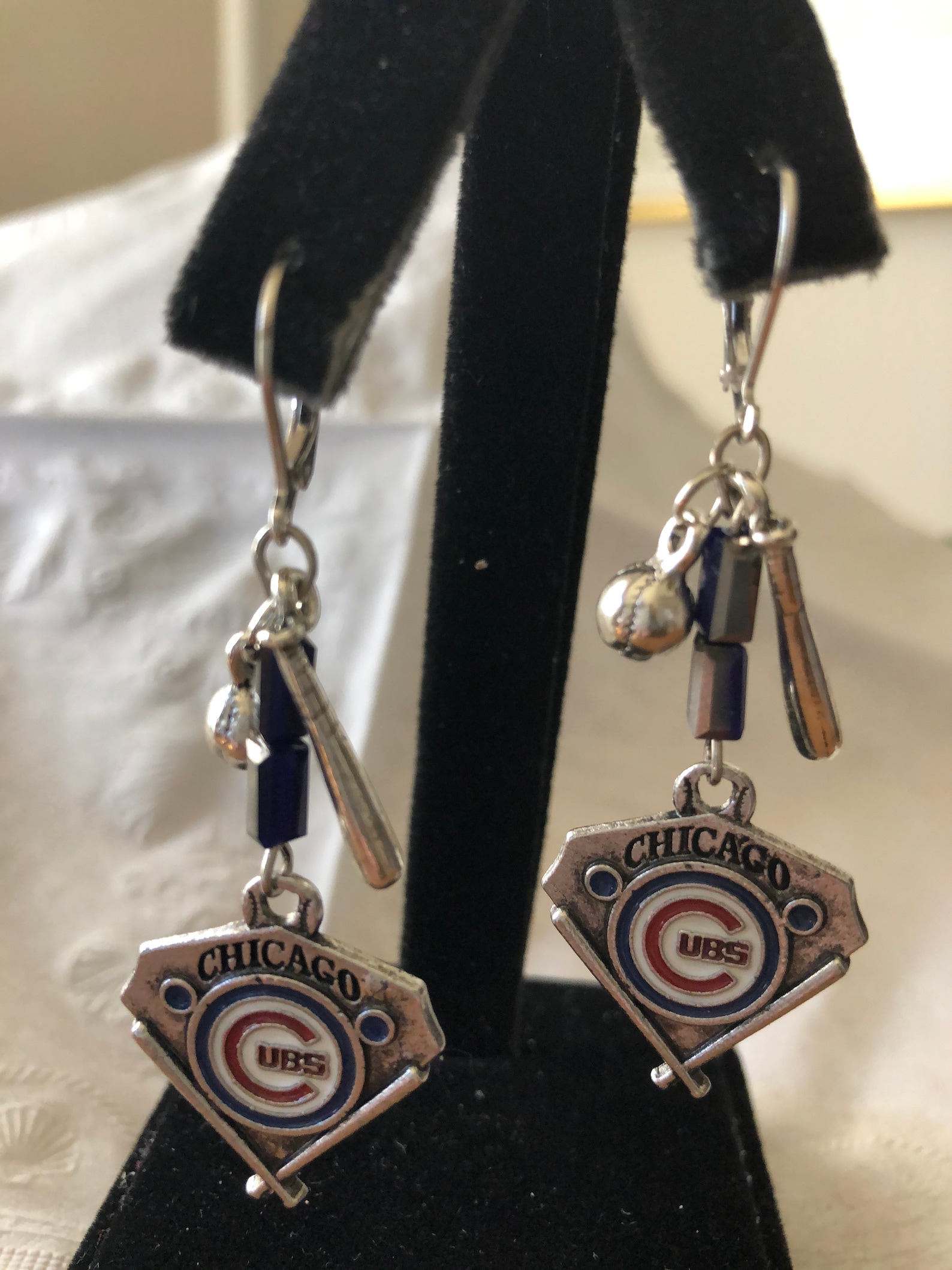 Chicago Cubs Baseball Diamond Charm Earrings - Etsy