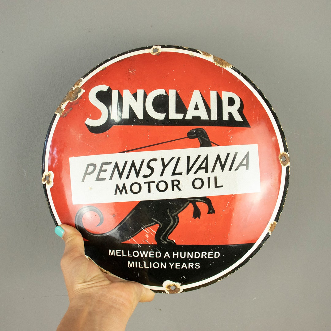 Rare Sinclair Porcelain Enamel Sign - Etsy