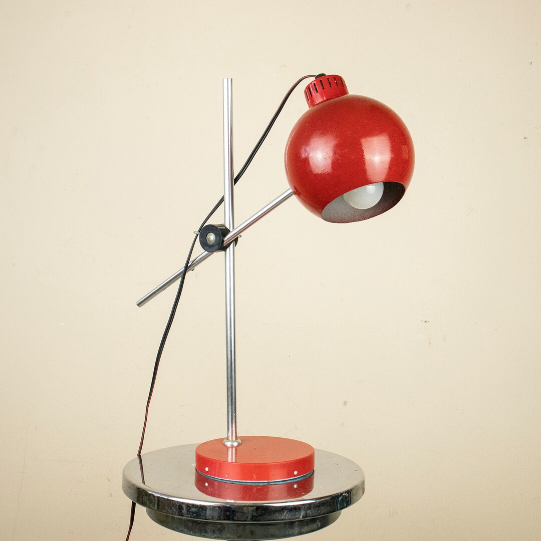 Vintage Red Adjustable Table Retro Lamp - Etsy