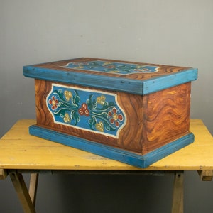 Vintage Romanian Handmade Painted Chest - Etsy