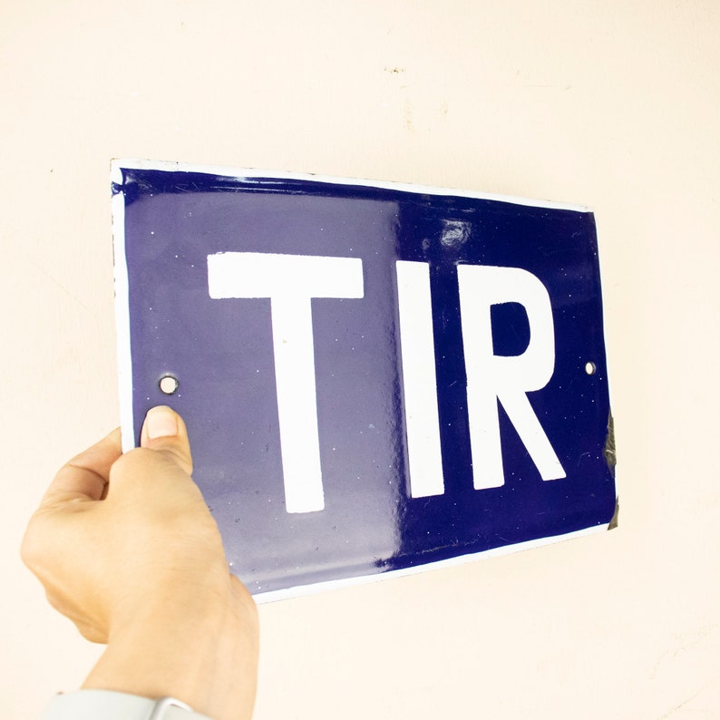 Vintage Enamel TIR Sign Blue Enamel TIR Plate - Etsy