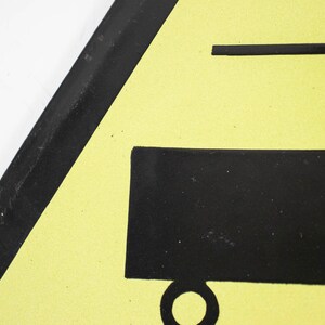 Vintage Enamel Mine Sign, Triangular Porcelain Enamel Sign - Etsy