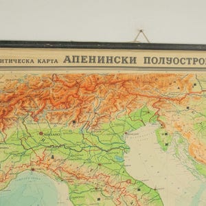 Vintage Physical Map of the Apennine Peninsula 1959 - Etsy