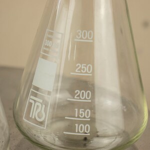 Set of 3 Vintage Lab Conical Flasks Made in GDR, Vintage Lab Set ...
