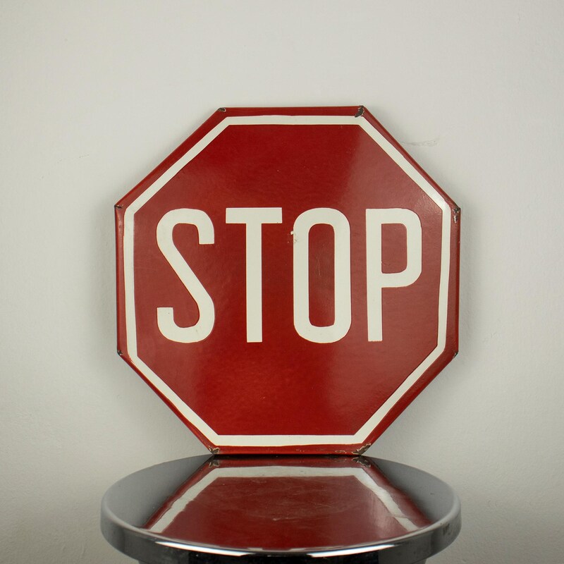 Vintage Stop Sign - Etsy