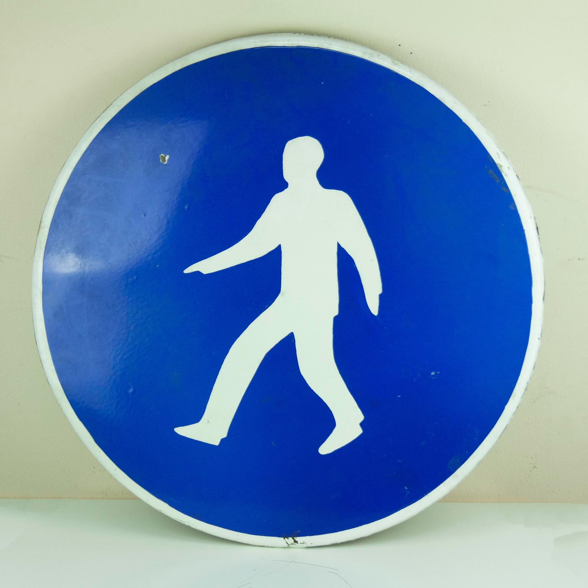 Large Vintage Enamel Road Sign Old Enamel Pedestrian Sign - Etsy