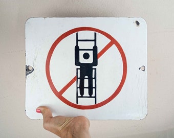 Square Vintage Enamel Sign Vintage Factory Sign fire | Etsy