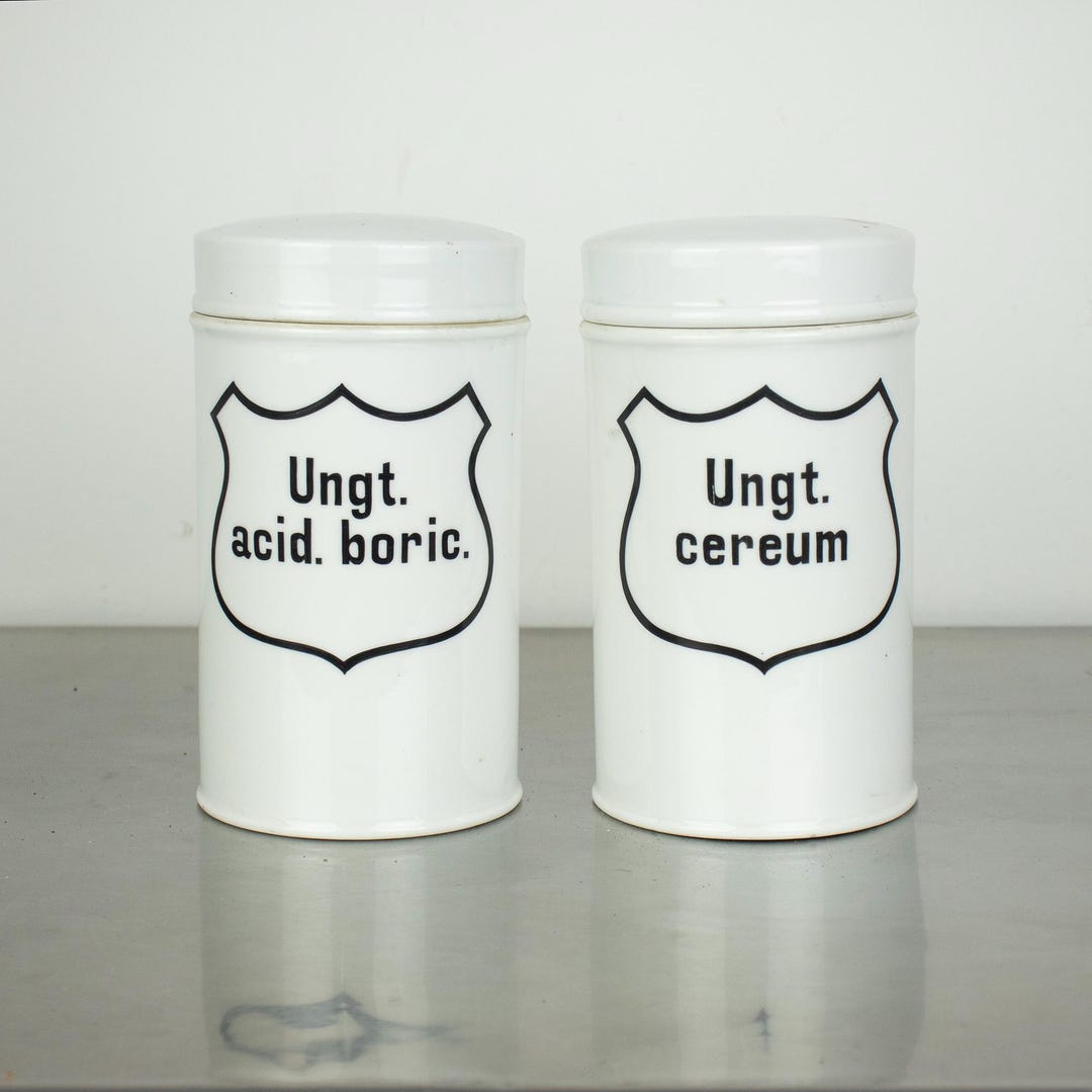 Vintage Enamel Apothecary Jars – Set - Etsy