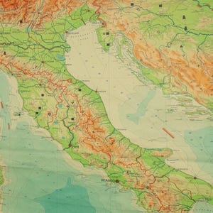 Vintage Physical Map of the Apennine Peninsula 1959 - Etsy