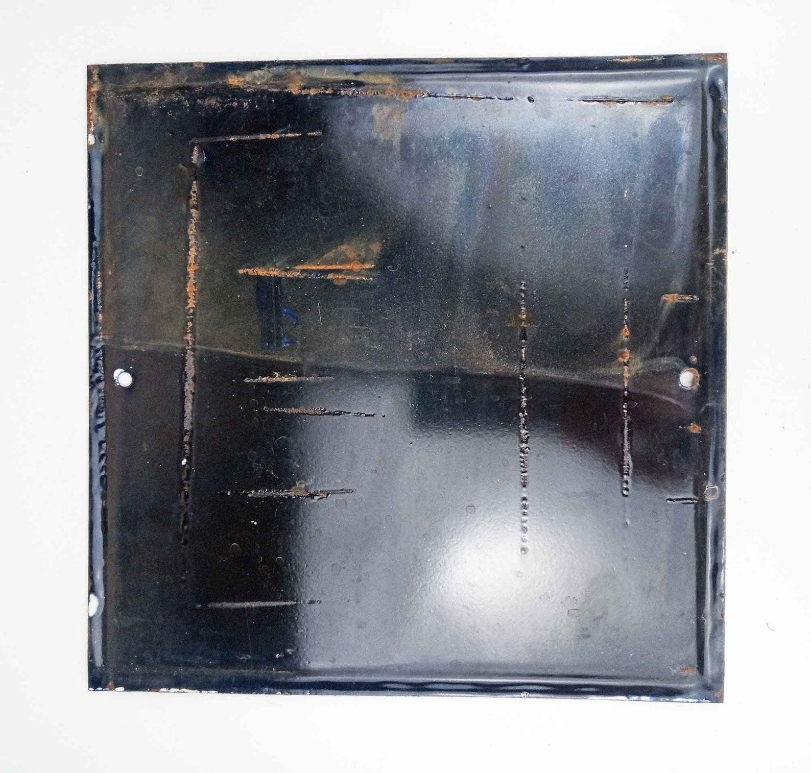 Square Vintage Enamel Sign Vintage Factory Sign fire | Etsy