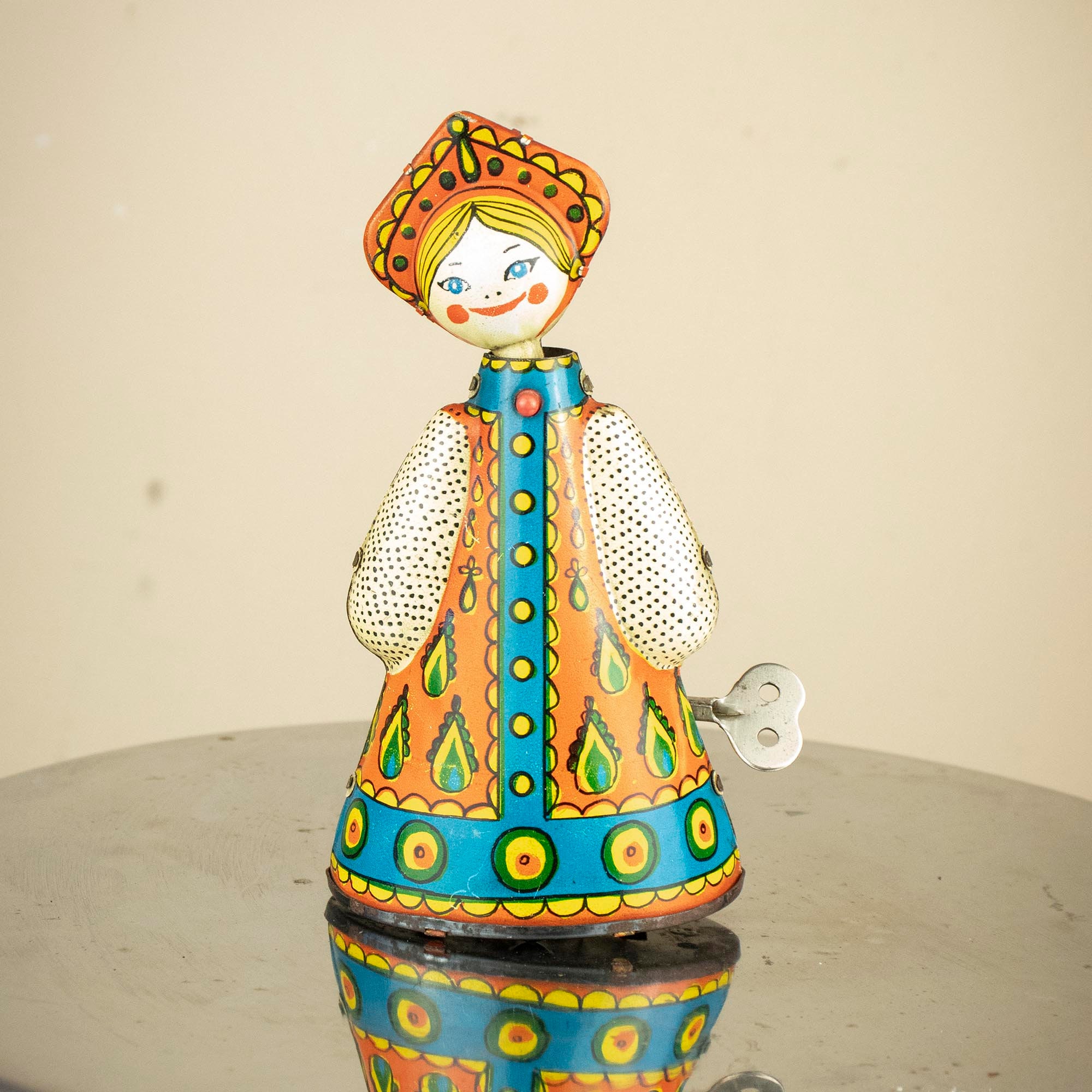Vintage Russian Wind-up Tin Toy Doll Alenushka, 1980s Wind-up ...