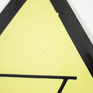 Vintage Enamel Mine Sign, Triangular Porcelain Enamel Sign - Etsy