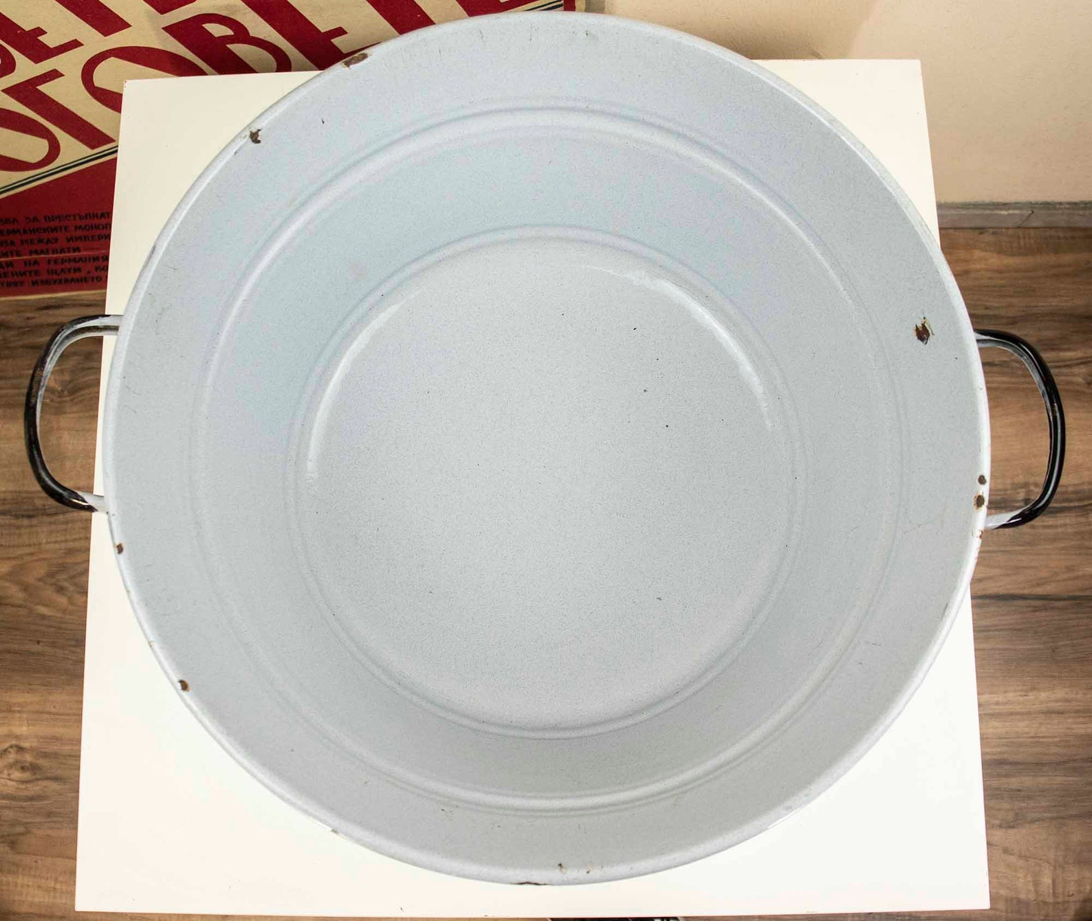 Vintage Enamel Basin Gray Porcelain Enamel Basin With Handles - Etsy