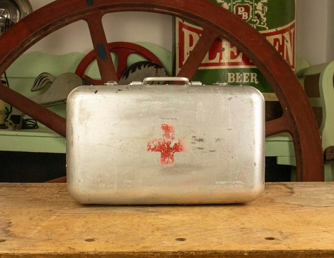 Large Vintage Military Metal Red Cross Box - Etsy